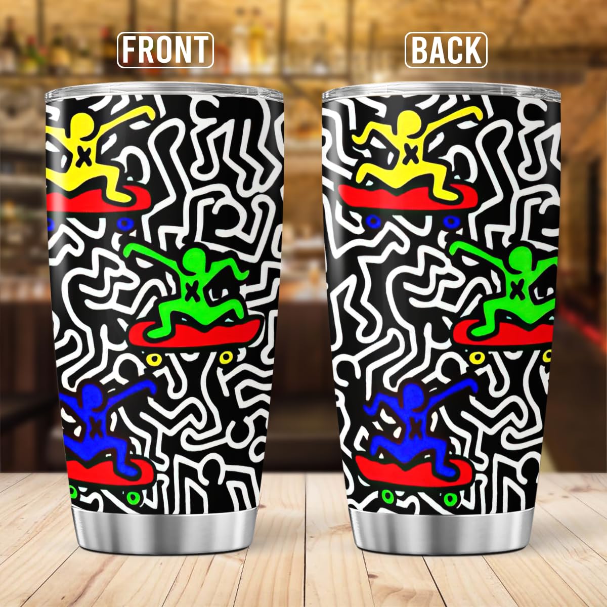 Tumbler Keith Tea Haring Coffee Stainless Insulated Hot Office Steel 20 30 Oz Iced Travel
