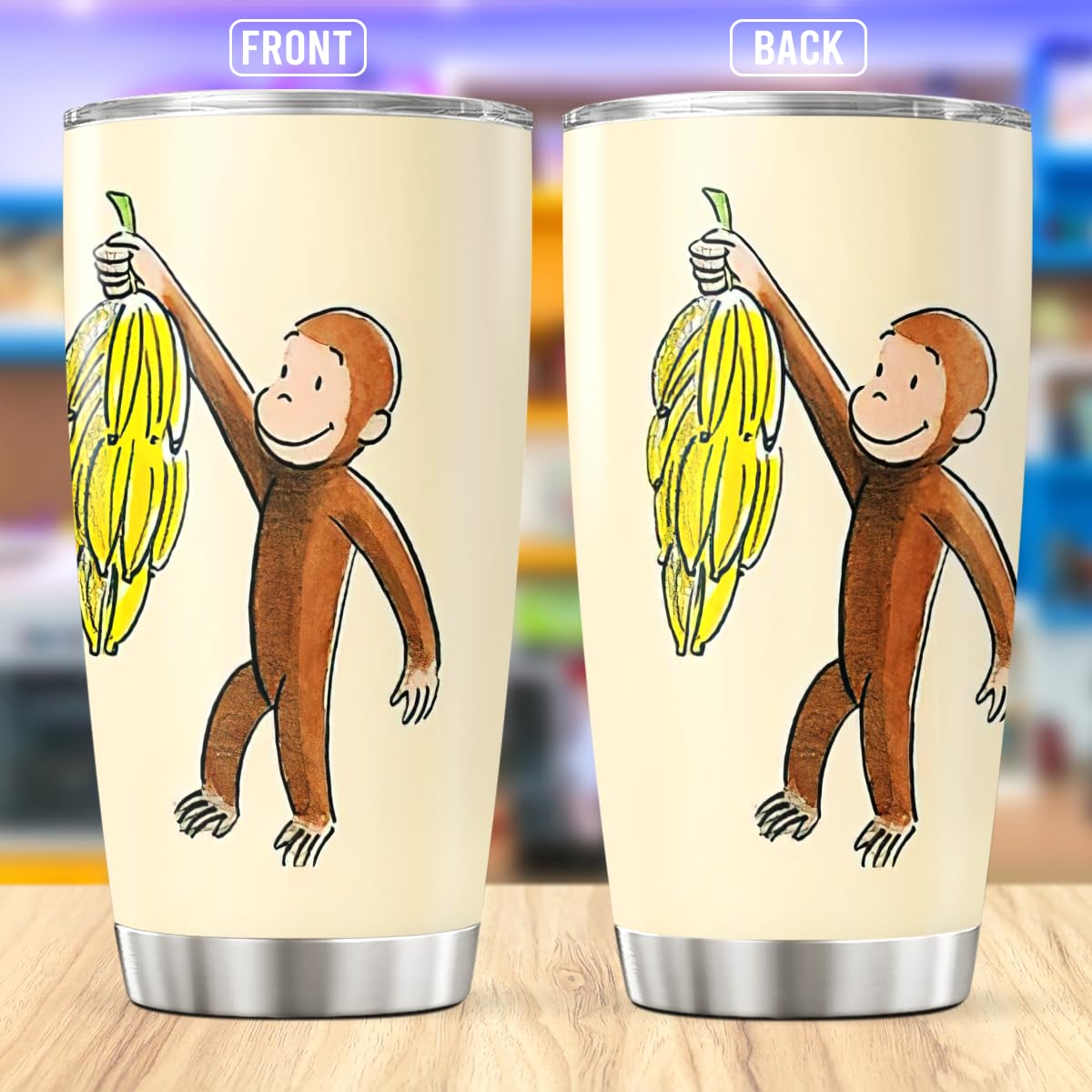 Tumbler Curious Insulated George Steel Banana 20 30 Oz Coffee Stainless