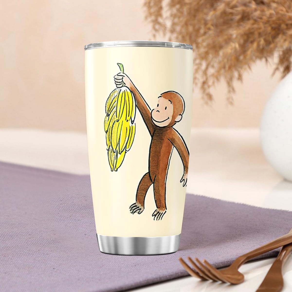 Tumbler Curious Insulated George Steel Banana 20 30 Oz Coffee Stainless
