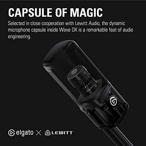 Elgato Wave DX - Dynamic XLR Microphone, Works with Any Interface, for Mac, PC (Renewed)
