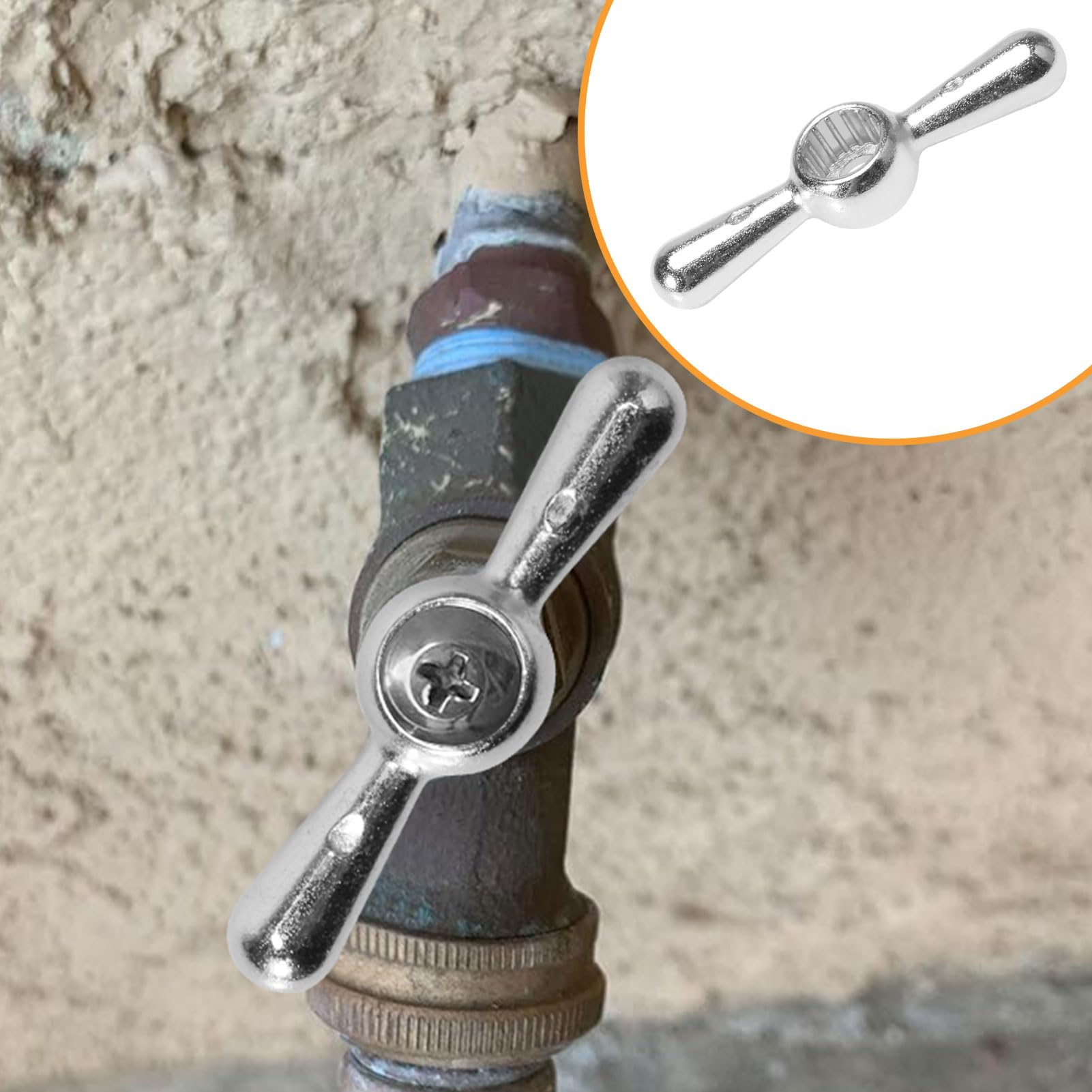 VIDABTE 01-5095 Bibb Sillcock Tee Handle,Metal Outside Faucet Hose Bibb Tee Handle,16 Point Broach (4 pcs)