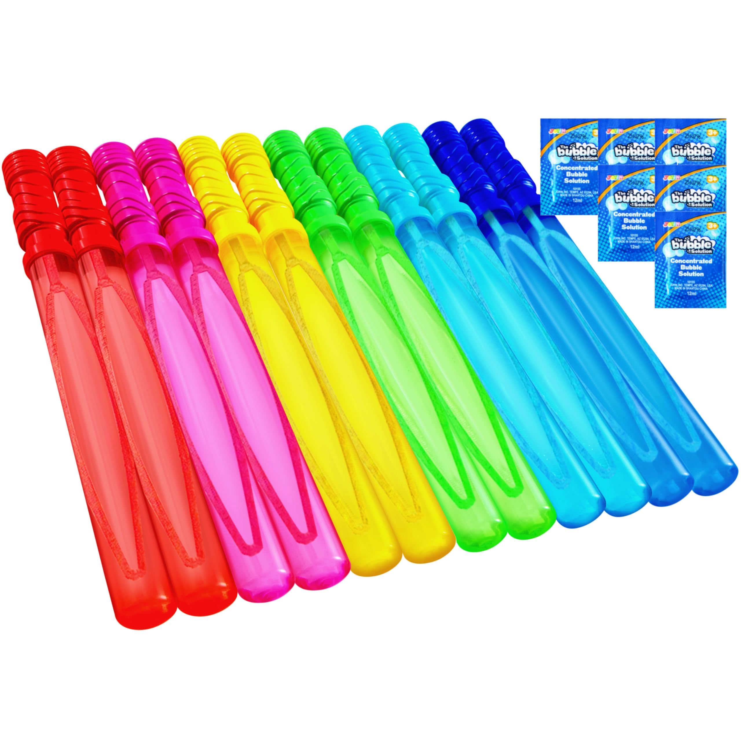 JOYIN 14.6ββ Big Bubble Wands for Kids, 6 PCS Bubble Wand with Refill Solution for Summer Toy Party Favor, Outdoors Activity, Easter Basket Stuffers, Birthday Gift