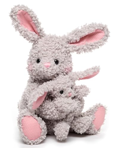 Bearington Bunny Hugs The Bunny Stuffed Animal, 10 Inch Easter Plush Rabbit Stuffed Animal