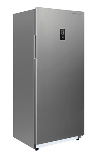 Hamilton Beach HBFRF1495 14 cu ft Upright Convertible Fridge/Freezer-Frost Free-Removable Glass Shelves-LED Interior Light, Stainless