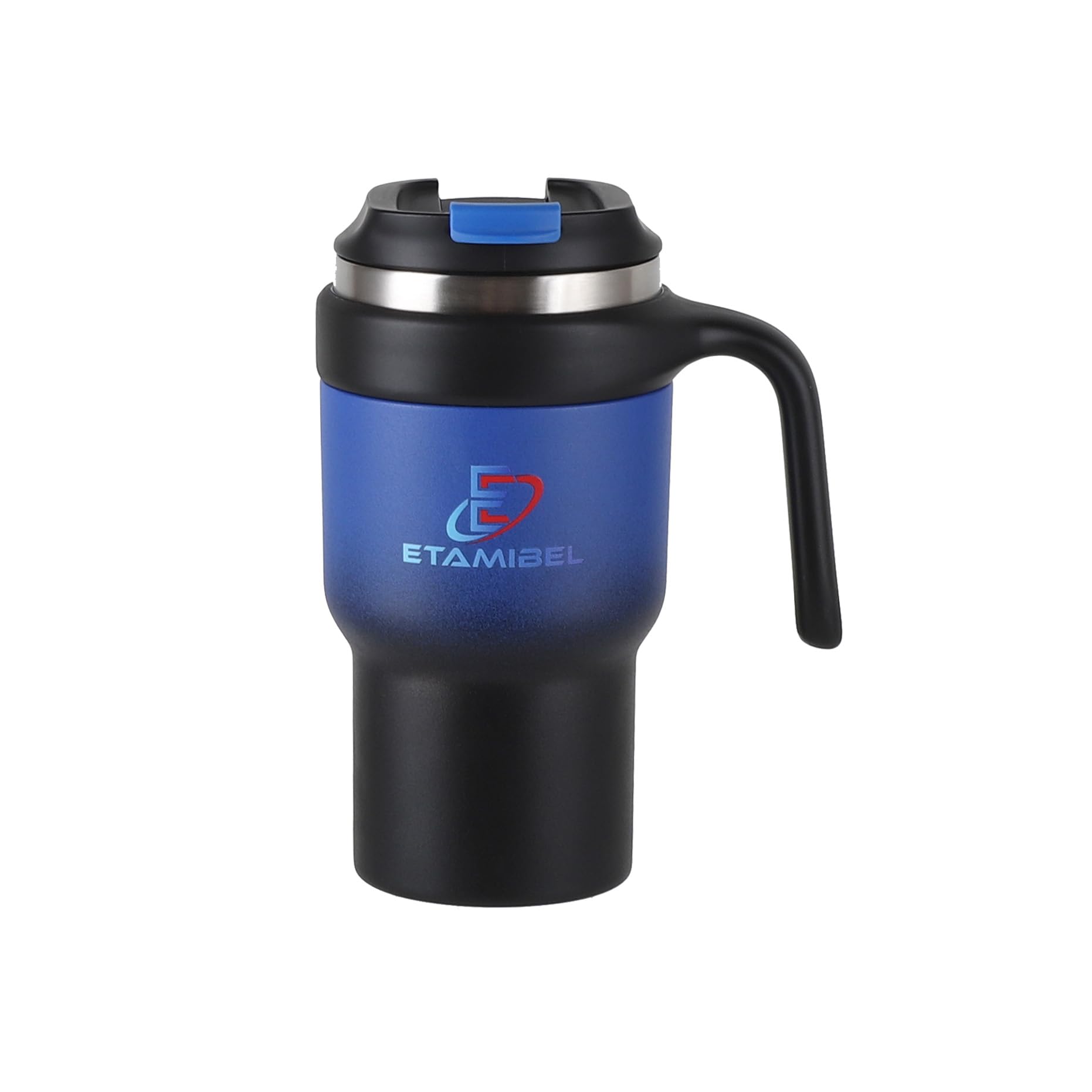 ETAMIBEL 20oz Double Wall Stainless Steel Vacuum Insulated Tumbler with Handle Straw Lid Straw Toppers Straw Brush | Thermos Flask for Water Iced Tea Coffee Smoothie and More| Portable Mug For travel
