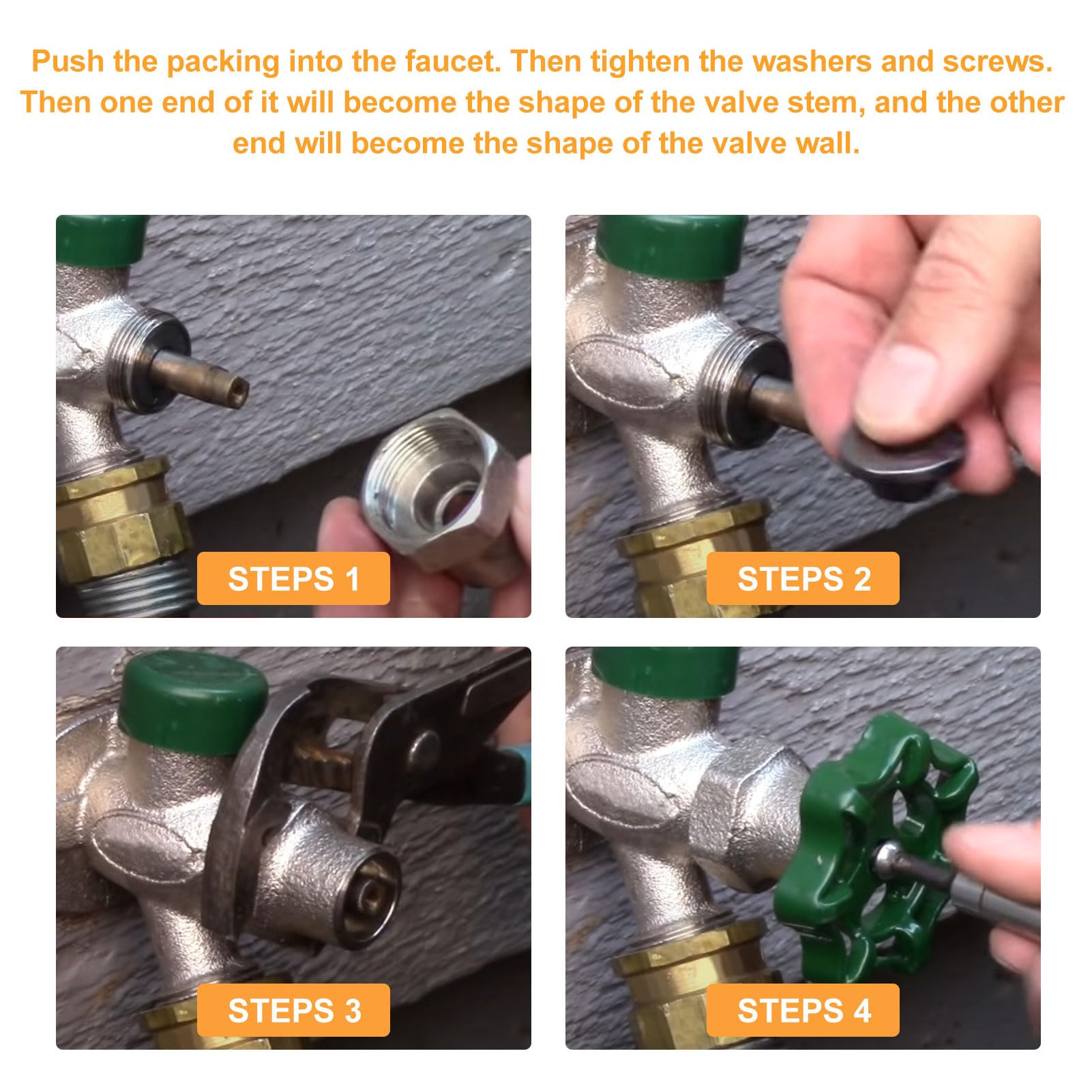 C-134KT-803 Stem Packing Kit Replace for Prier C-134/135/144/154, Fits for wall hydrant and Fits for Prier model C108 hot and cold-2 set