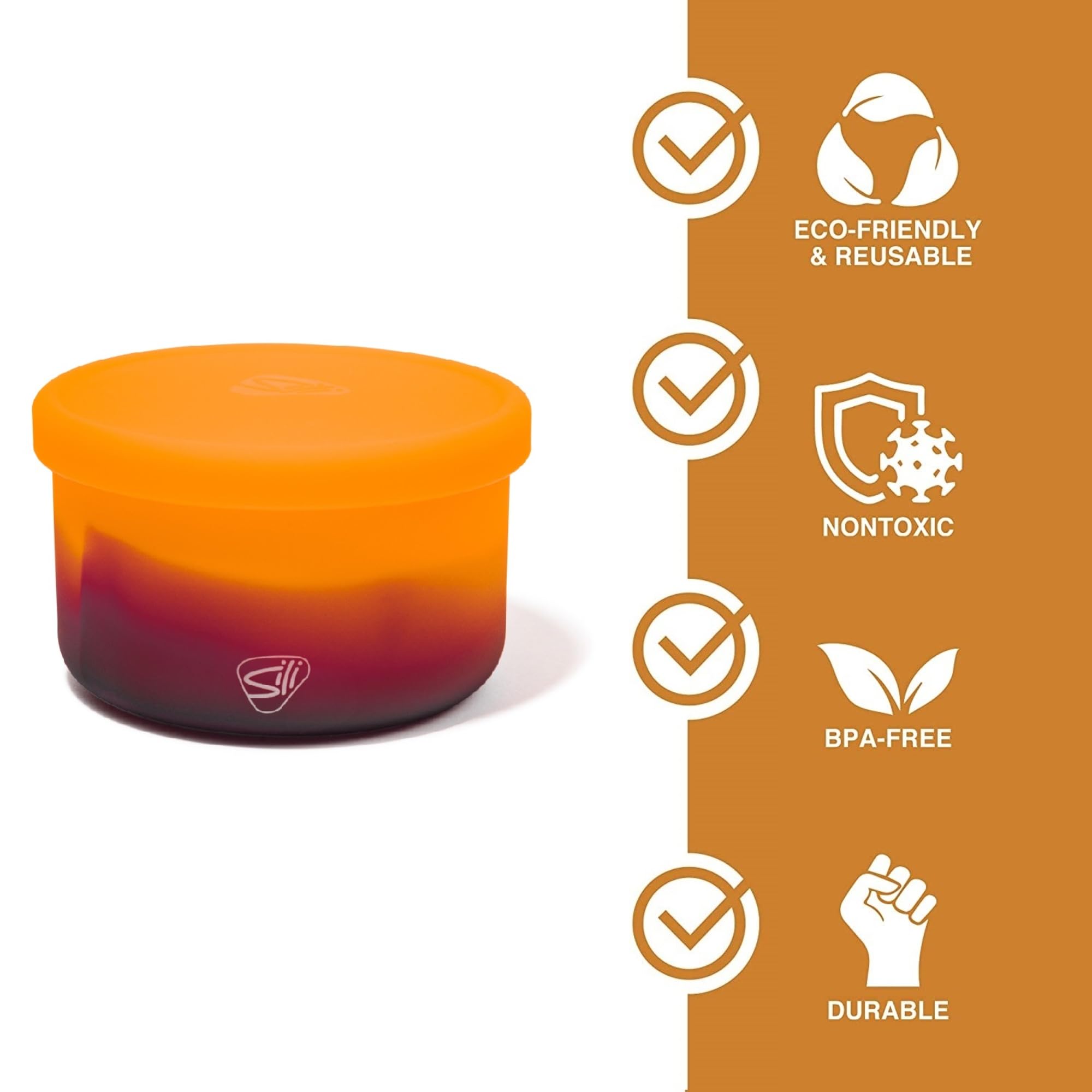 Silipint: Silicone 20oz Lidded Bowls: 2 Pack Sun Storm - Unbreakable, Flexible, Sustainable, Microwave-Oven-Dishwasher, Non-Slip