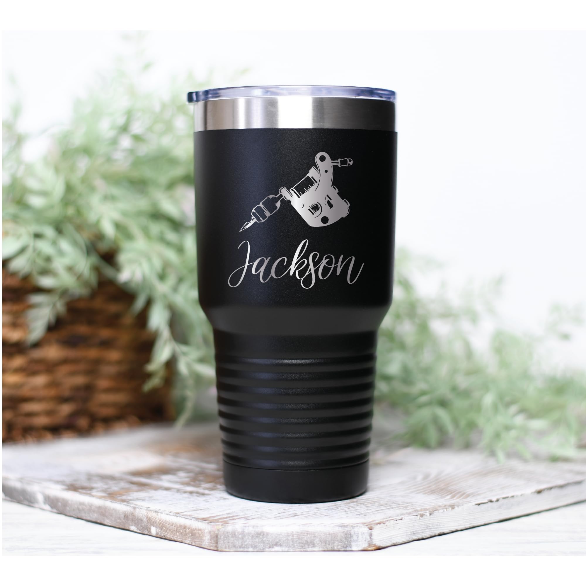Personalized Tattoo Artist Tumbler - 30 oz Tumbler with Lid - Laser Engraved - Stainless Steel - Vacuum Insulated