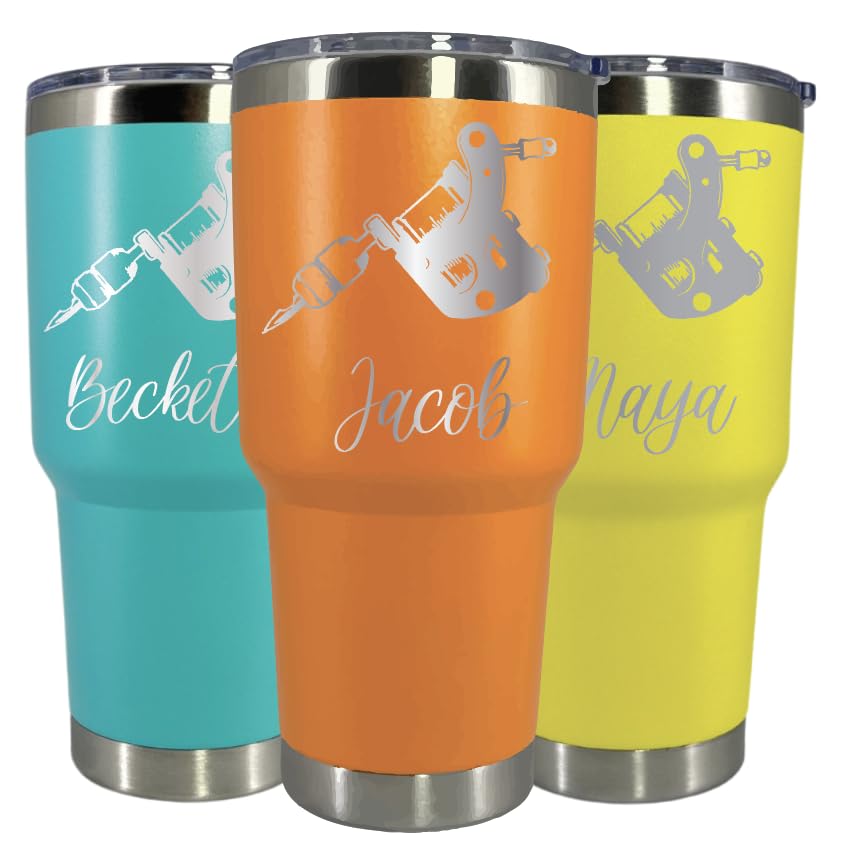 Personalized Tattoo Artist Tumbler - 30 oz Tumbler with Lid - Laser Engraved - Stainless Steel - Vacuum Insulated