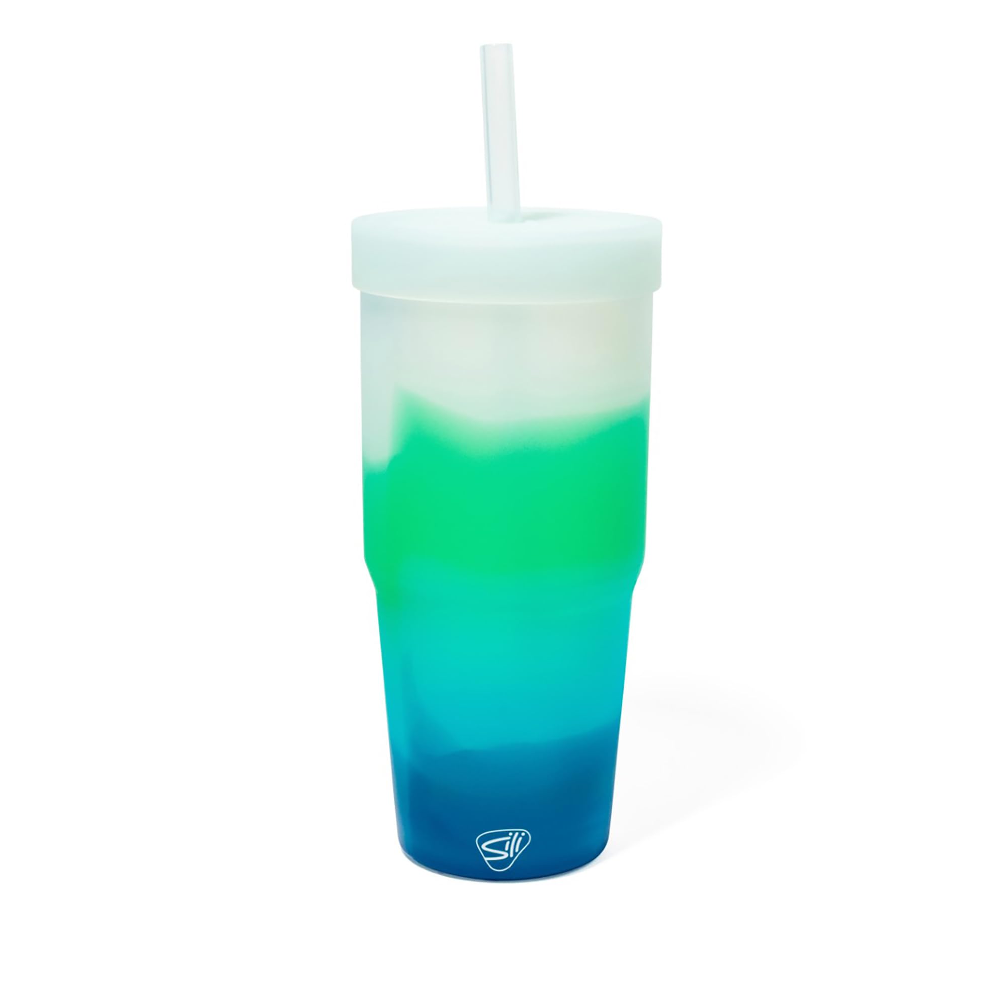 Silipint: Silicone 32oz Straw Tumbler: Mountain Air - Unbreakable, Flexible, Sustainable, Hot or Cold, Airtight Lid, Travel