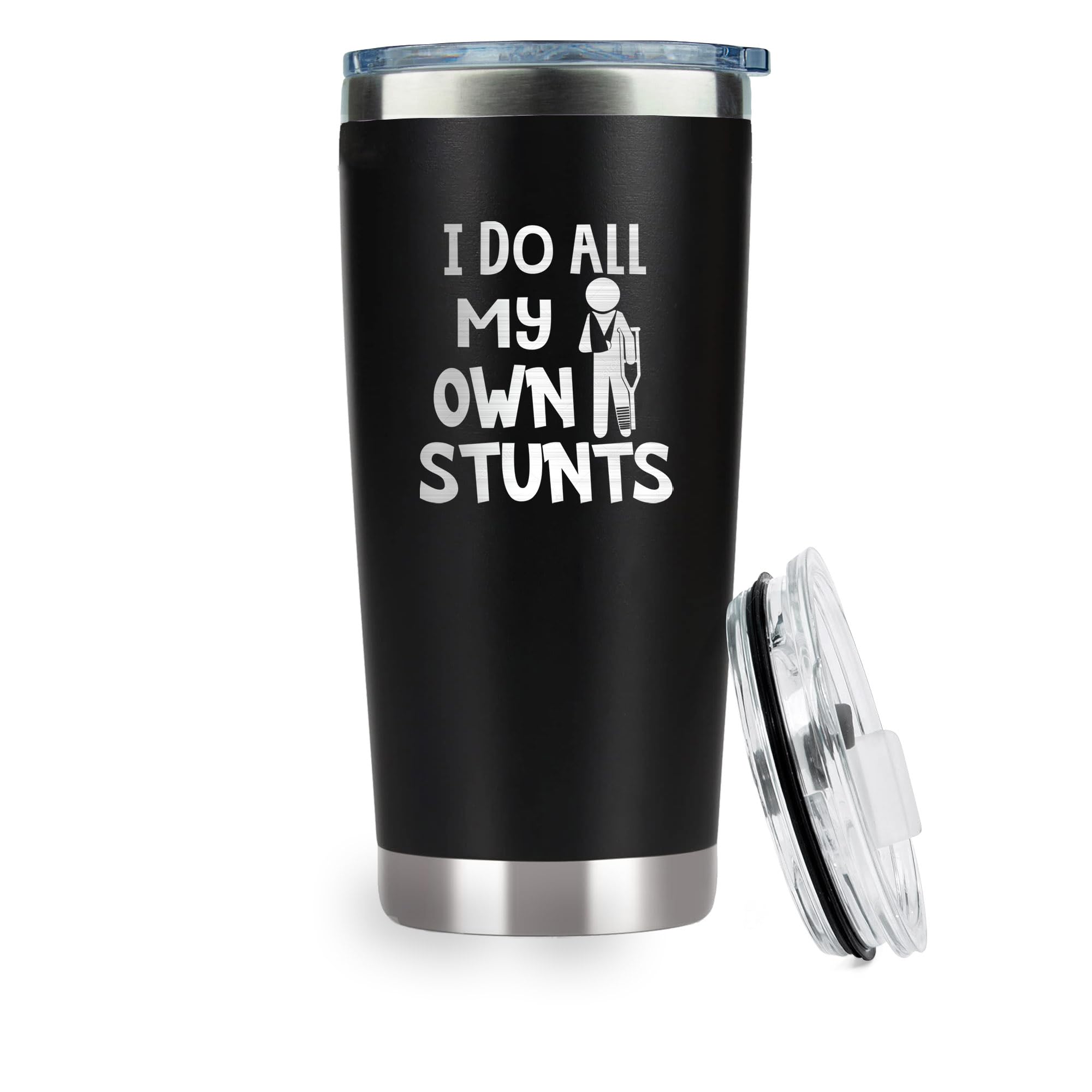 Broken Arm Gifts For Kids Men Women - Funny Get Well Soon Knee Surgery Gift - Break A Leg Theater Gifts - I Do All My Own Stunts Tumbler 20 Oz - I'M Broken Stainless Wellness Gifts - Hospital Gifts