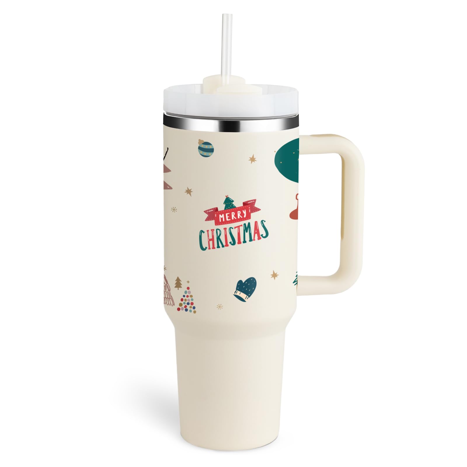 LLGT Christmas Hydration H2O Hero Stainless Steel Vacuum Insulated Tumbler with Handle and Straw| Double Wall Insulated Cup Reusable Stainless Steel