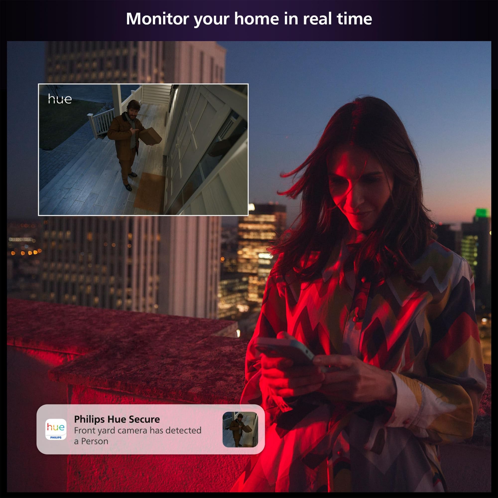 Philips Hue Secure Desktop Wired Smart Home Security Camera, Black - 1 Pack - 1080P HD Video - Night Vision - Motion Detection - Two-Way Talk - Indoor/Outdoor - Weatherproof - Works with Hue App