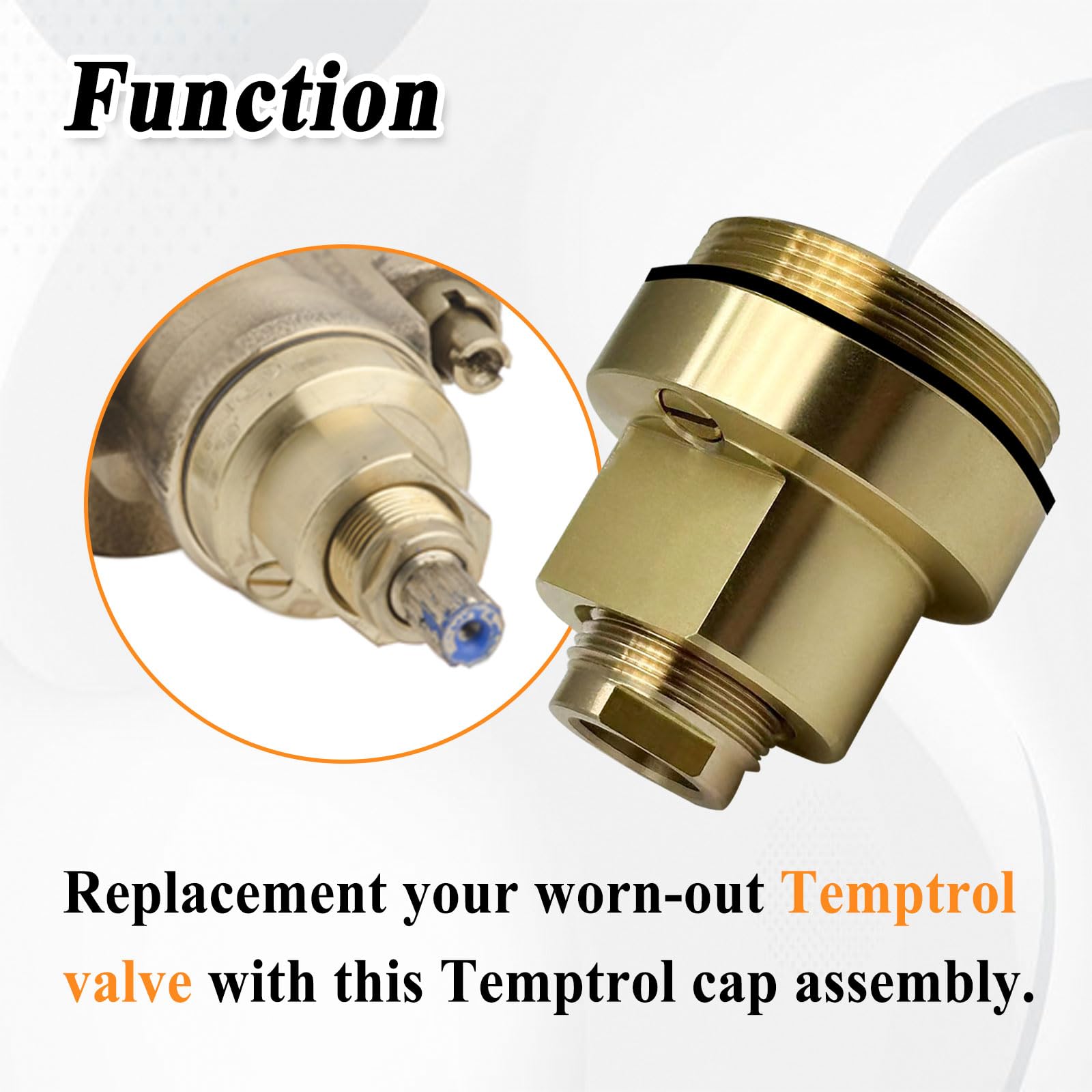 Ebrmeiwo T-12A Cap Assembly Part for Shower Valve, Slove Leakage, Brass