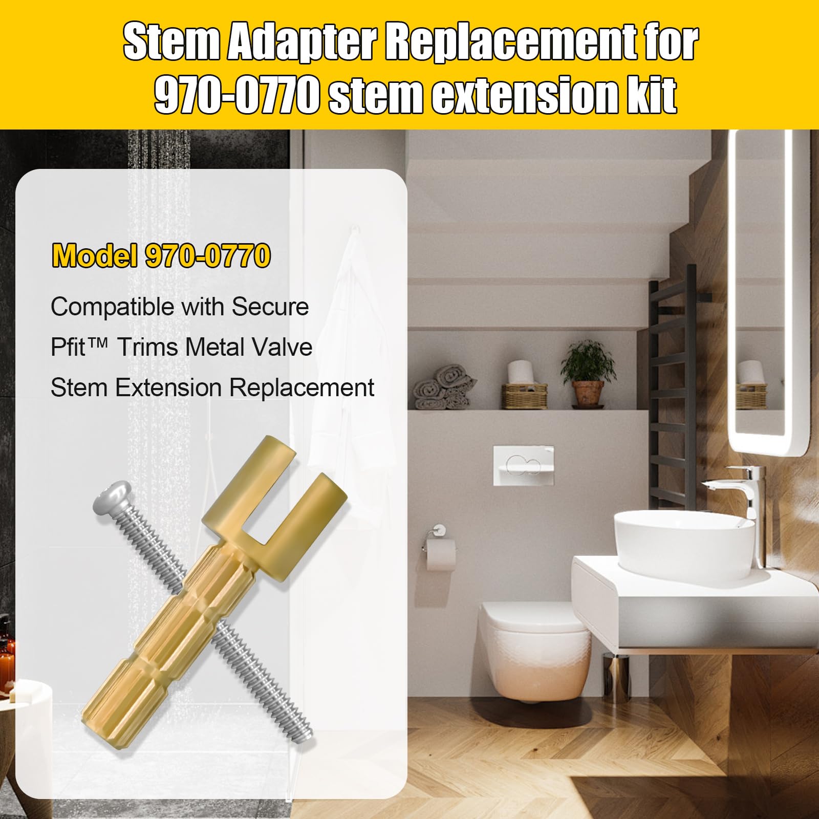 Stem Adapter Replacement for 970-0770 Plumbing Shower Handle Stem Extension Tub and Faucet Accessories Valve Extender Trim Repair Kit