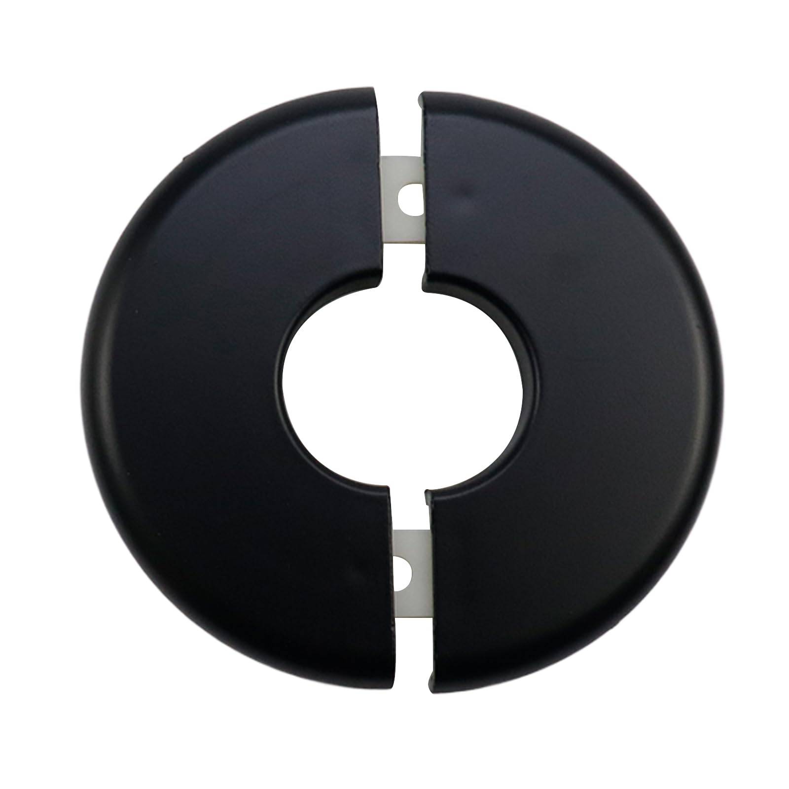 Antrader Wall Split Flange,4PCS Round Escutcheon Plate Cover Black ABS Plastic Wall Hole Decorative Cover Faucet Decorative Cover,28mm Diameter Hole