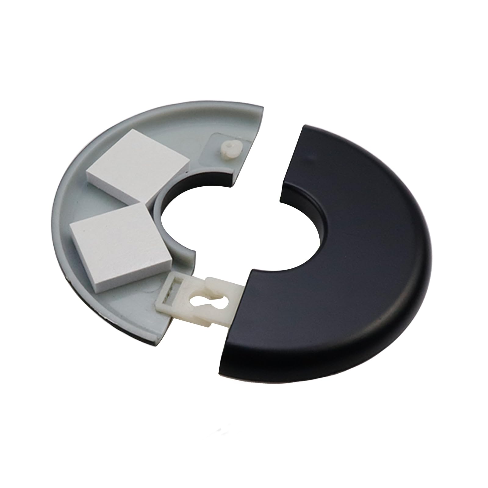 Antrader Wall Split Flange,4PCS Round Escutcheon Plate Cover Black ABS Plastic Wall Hole Decorative Cover Faucet Decorative Cover,28mm Diameter Hole
