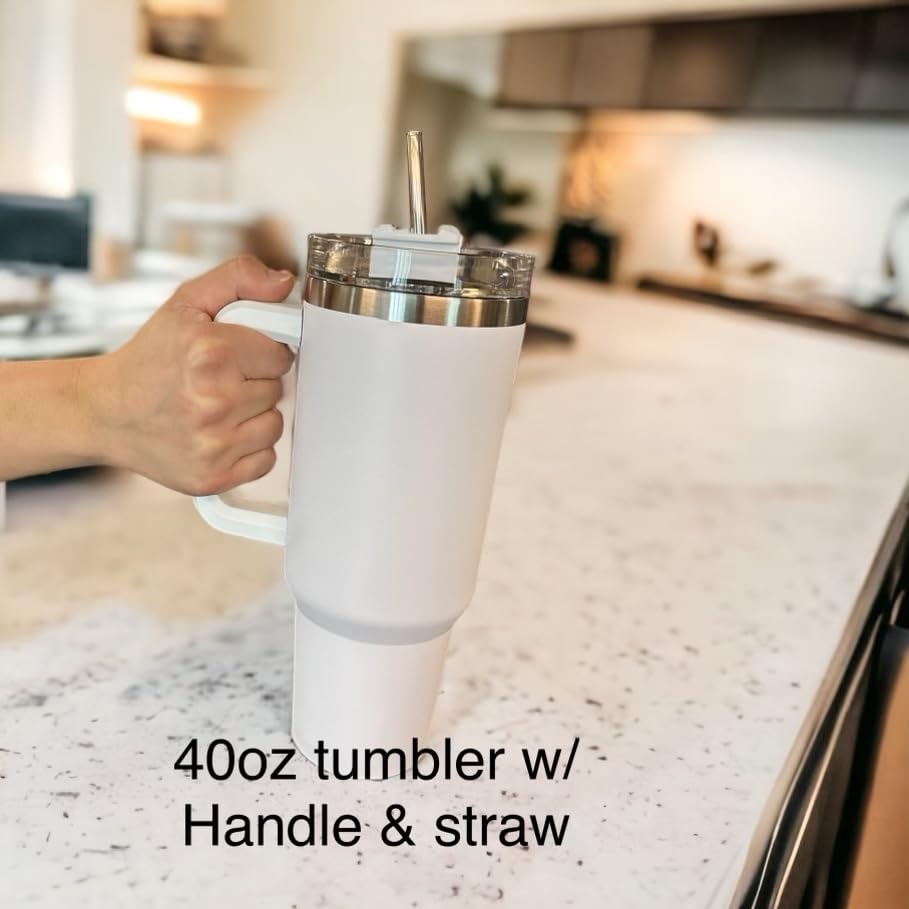 Silva lining designing Stainless Steel 40oz Tumbler - Keeps Drinks Hot/Cold, Engraved, Spill Proof, Dental Hygienist Gift - White, Insulated, Reusable, Dishwasher Safe