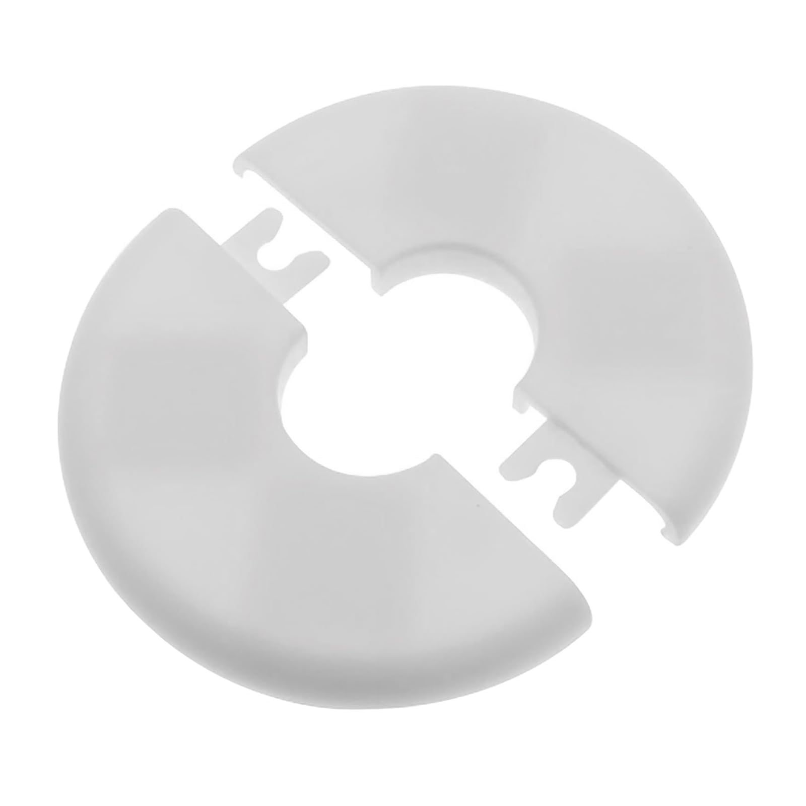 GWYAN 2 Pack Wall Split Flange ABS Round Escutcheon Plate for 0.86"/ 22mm Diameter Pipe Faucet Decoration Accessories (White)
