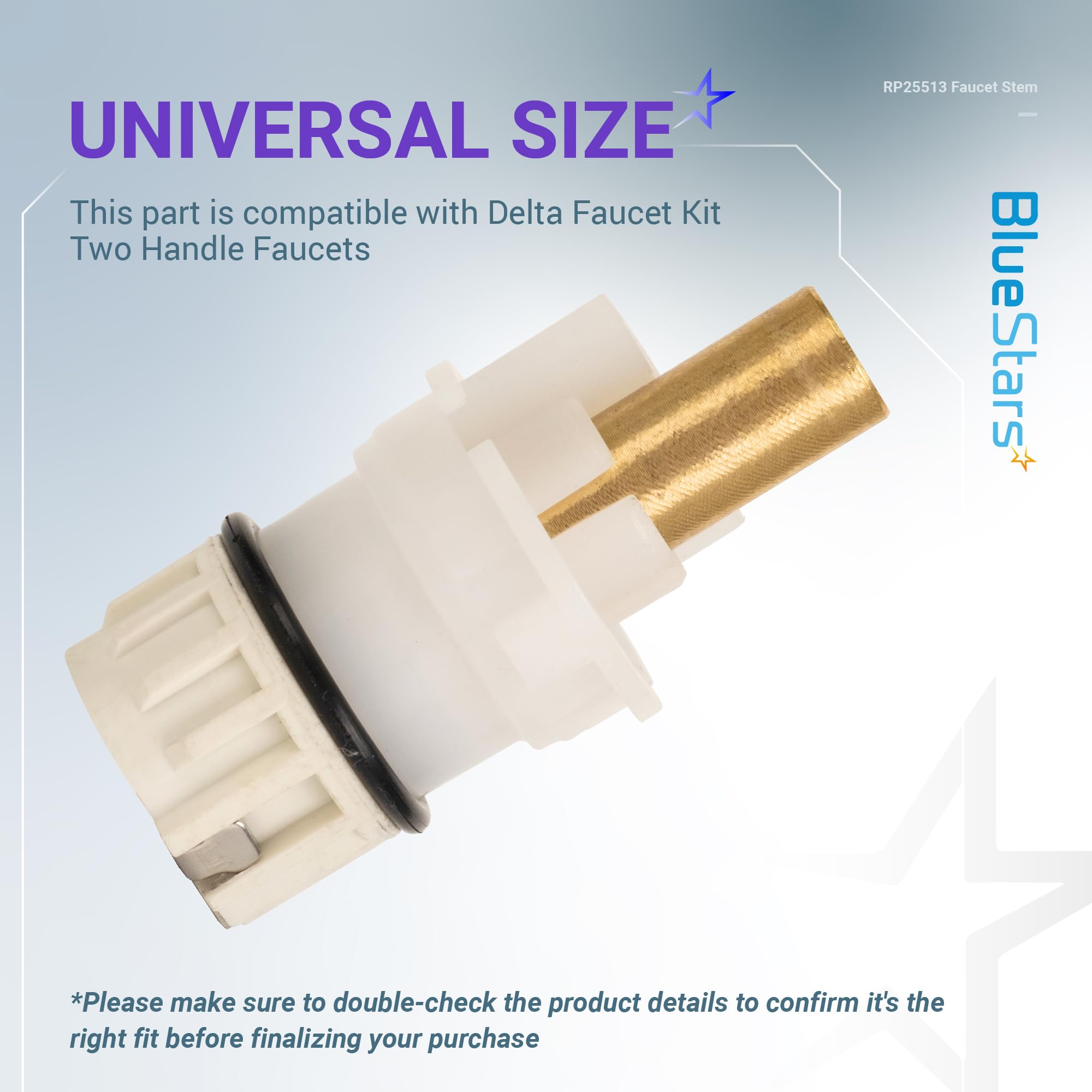 BlueStarts High-Quality RP25513 Faucet Stem - Compatible with Delta Faucet Kit Two Handle Faucets - Pack of 2