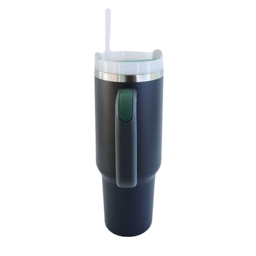 40 Oz Tumbler With Steel Straw and Handle, Insulated Everyday Use (Gray)