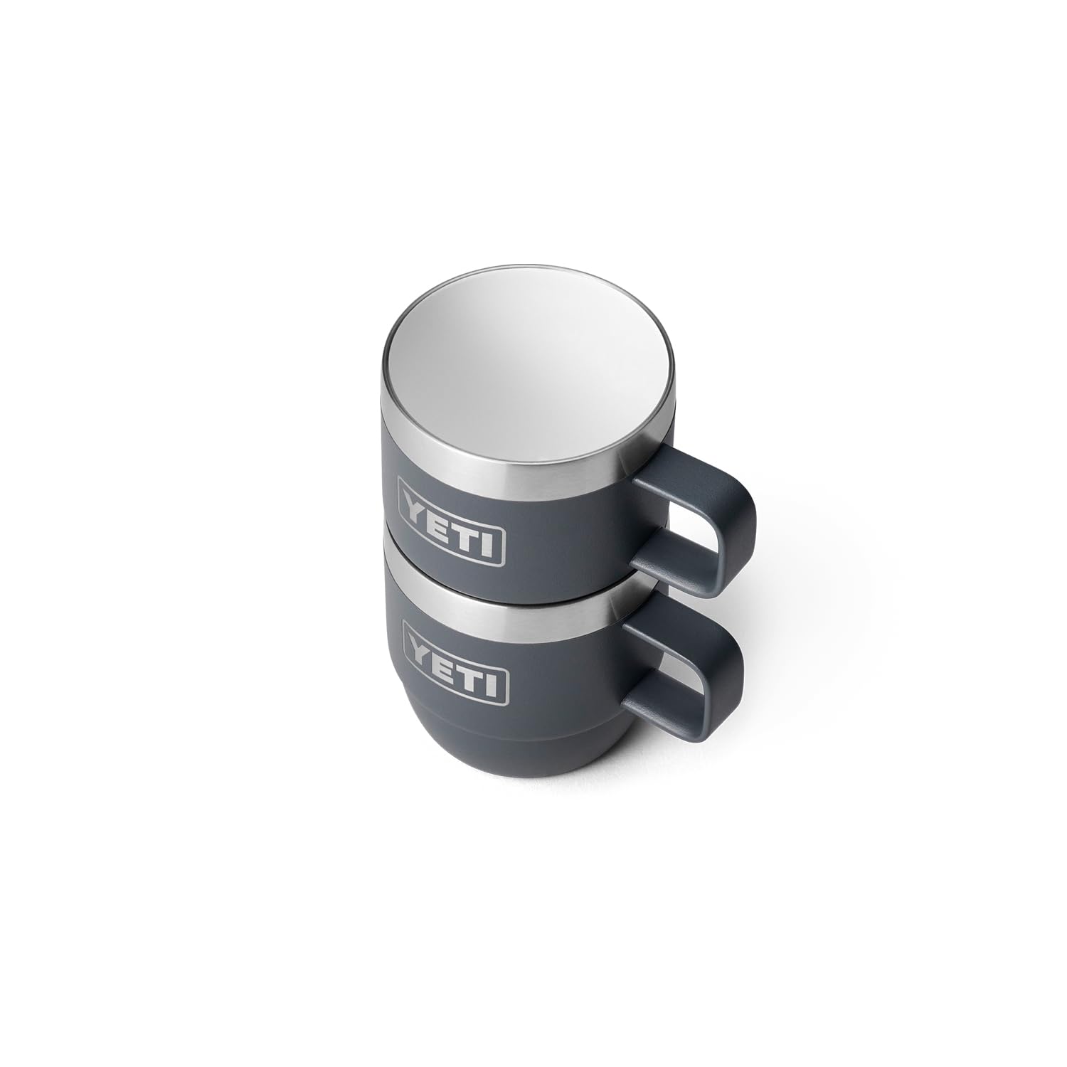 YETI Rambler 6 oz Stackable Mug, Stainless Steel, Vacuum Insulated Espresso/Coffee Mug, 2 Pack, Charcoal