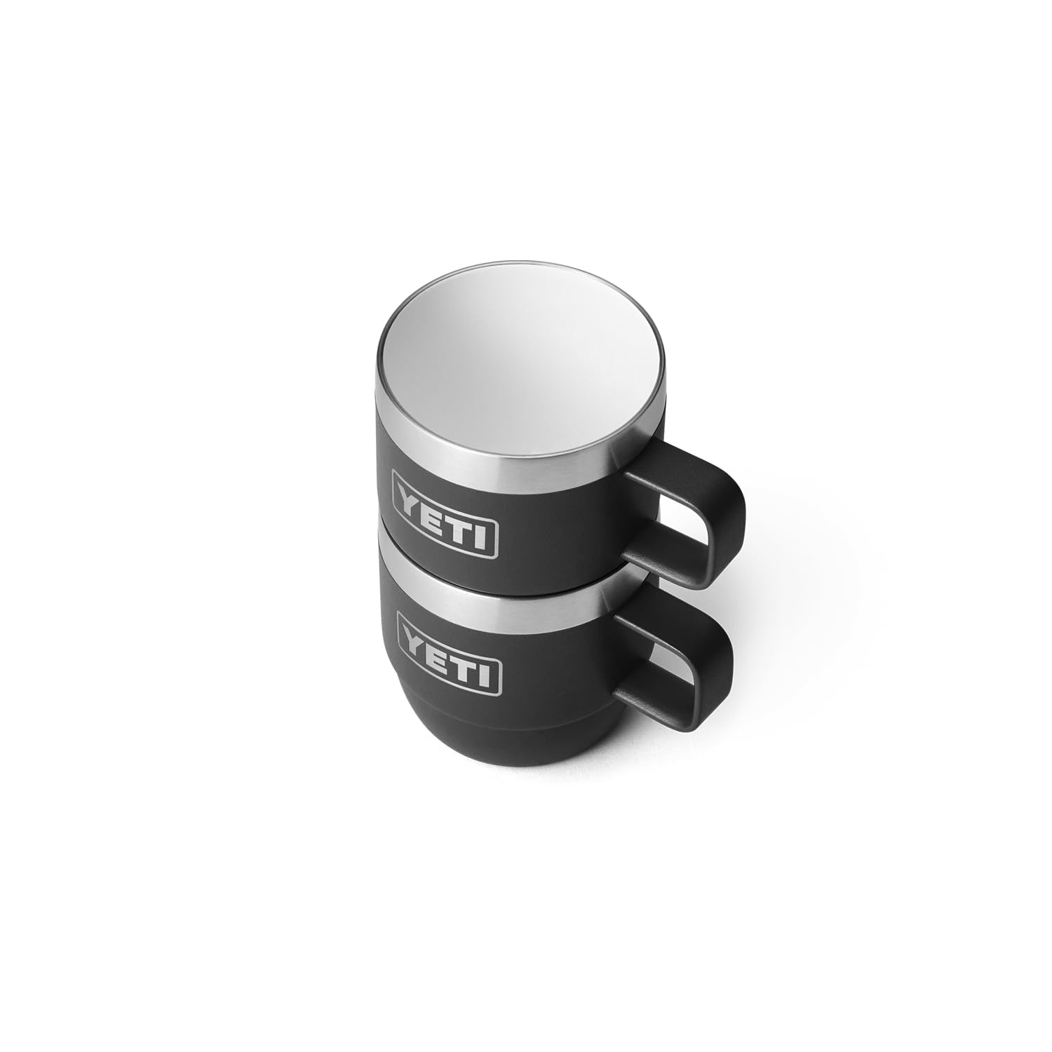 YETI Rambler 6 oz Stackable Mug, Stainless Steel, Vacuum Insulated Espresso/Coffee Mug, 2 Pack, Black