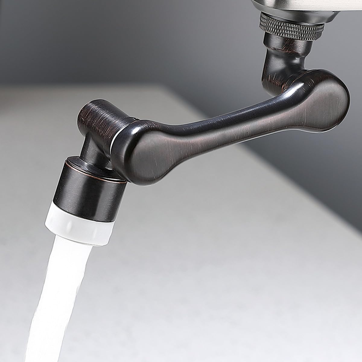 Techzm Faucet Extender 1080 Swivel Faucet Attachment Aerator Rotating Splash Filter Extension with Two Water Outlet Modes - Oil Rubbed Bronze