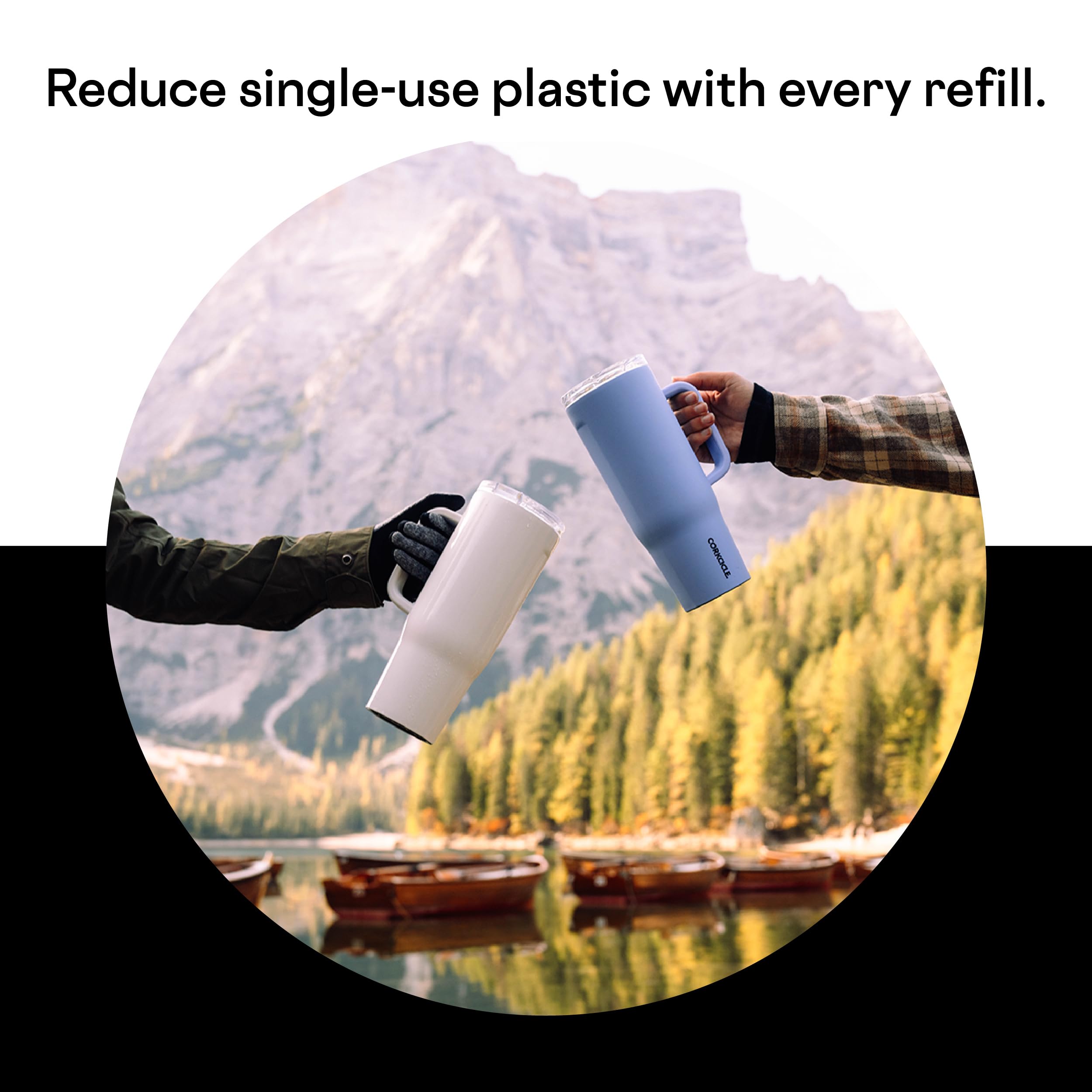 Corkcicle Cruiser Insulated Tumbler with Handle and Straw, Black, 40 oz – Reusable Water Bottle Keeps Beverages Cold for 20 Hours, Hot for 9 Hours – Cupholder Friendly, Spill Proof Tumbler