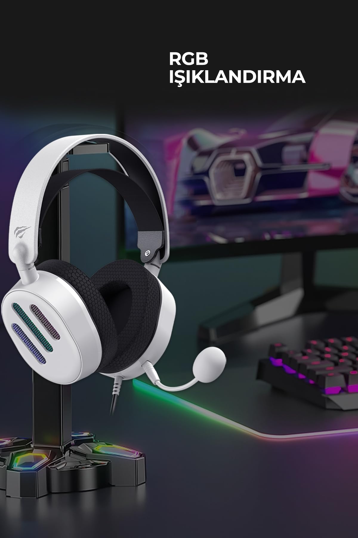 havit Gaming Headphones H2038U RGB (White)