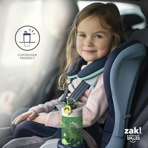 Zak Designs Sage Minecraft Kids Water Bottle For School or Travel, 16oz Durable Plastic Water Bottle With Straw, Handle, and Leak-Proof, Pop-Up Spout Cover (Creeper)
