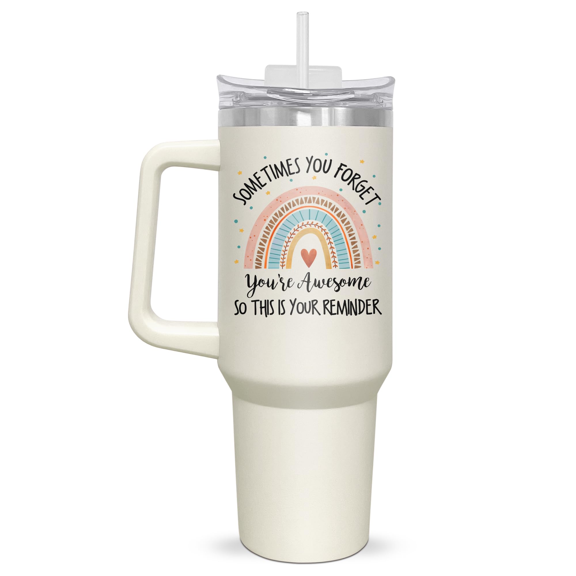 AXIARA Inspirational Gifts For Women - Insulated 40 oz Tumbler with Straw and Handle - Birthday Christmas Retirement Thank You Encouragement Gifts For Women Friends Coworkers