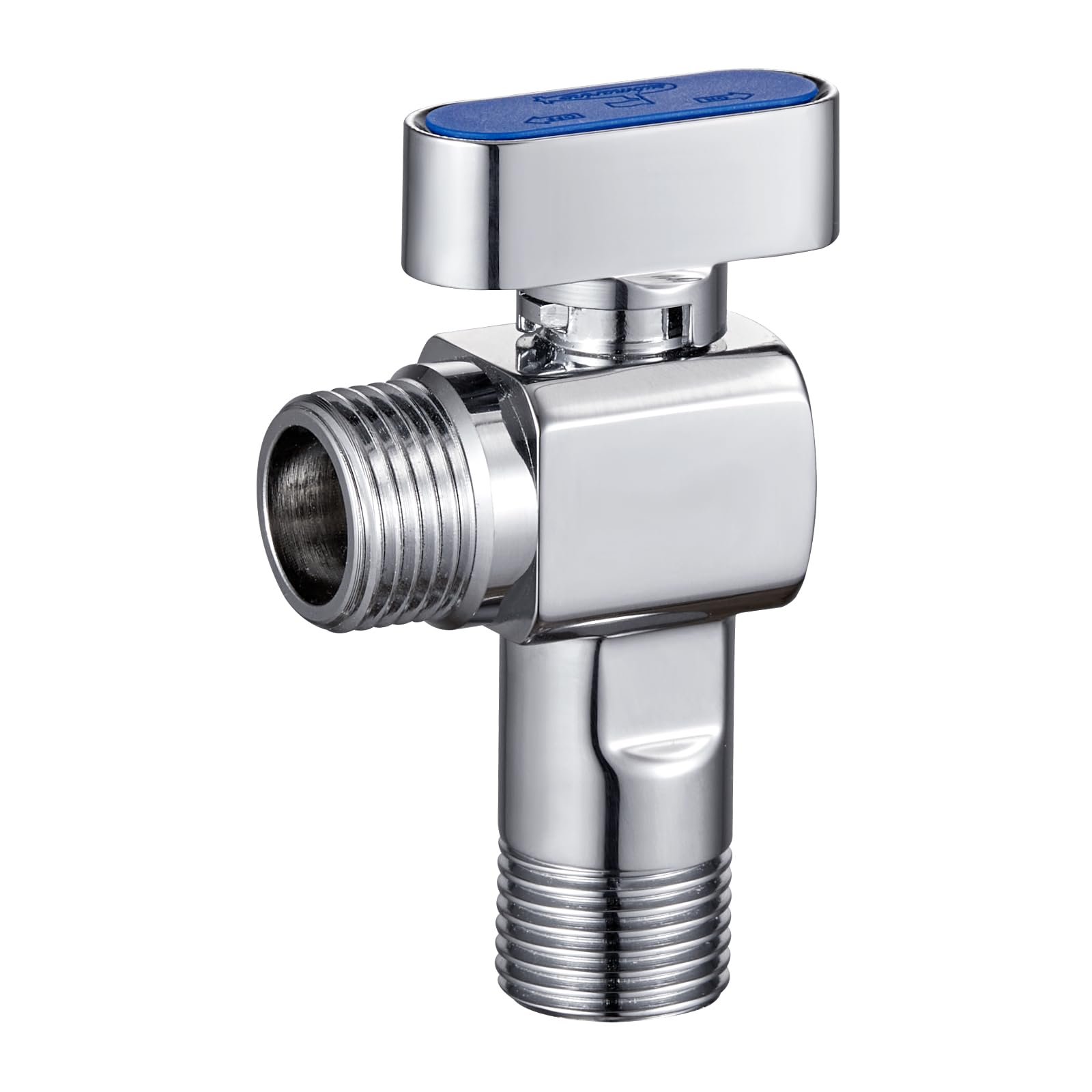 SUBMARINE Angle Stop Valve, Brass Material, 1/2'' Inlet and Outlet Caliber, 1/4 Turn Shut Off Valve, With 3/8'' Adapter, Hot and Cold Water, Suitable for Kitchen, Bathroom and Pipeline