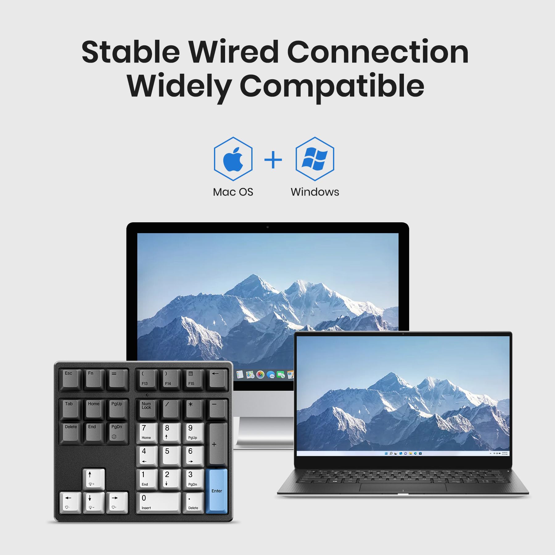 Kisnt Mechanical Number Pad, 34 Key Wired Hot Swappable Keypad, Gateron Switches White Backlit Numpad,USB Numeric Keypad with PBT Keycaps for Laptop, Mac, PC Desktop(Red Switch)