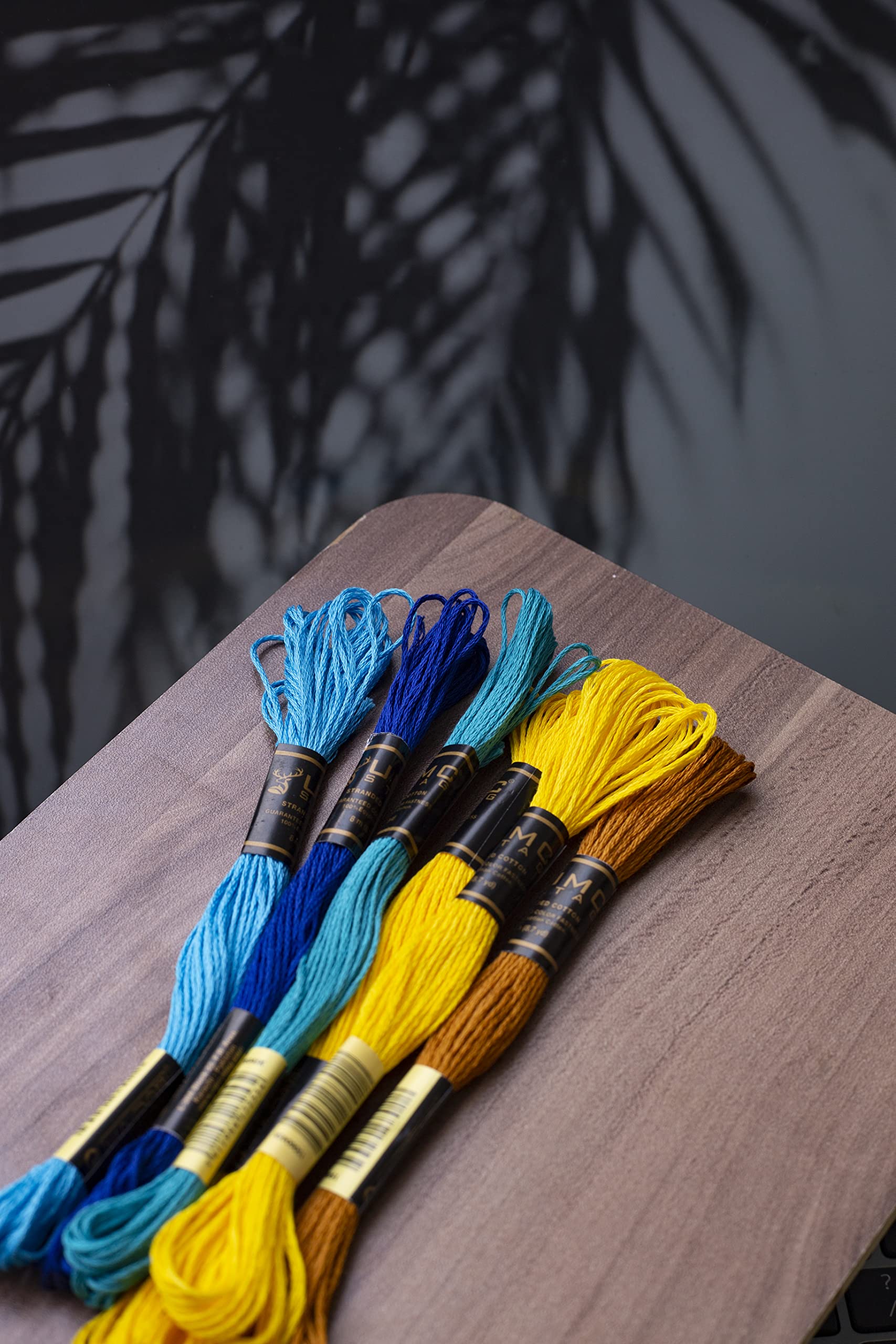 UMC STAG Pack of 12 Black Premium Embroidery Thread | 100% Egyptian Cotton Premium Skeins | Cross Stitch Embroidery Floss | Oeko TEX Certified Stranded Cotton | Ideal for Arts & Crafts (Black-12)