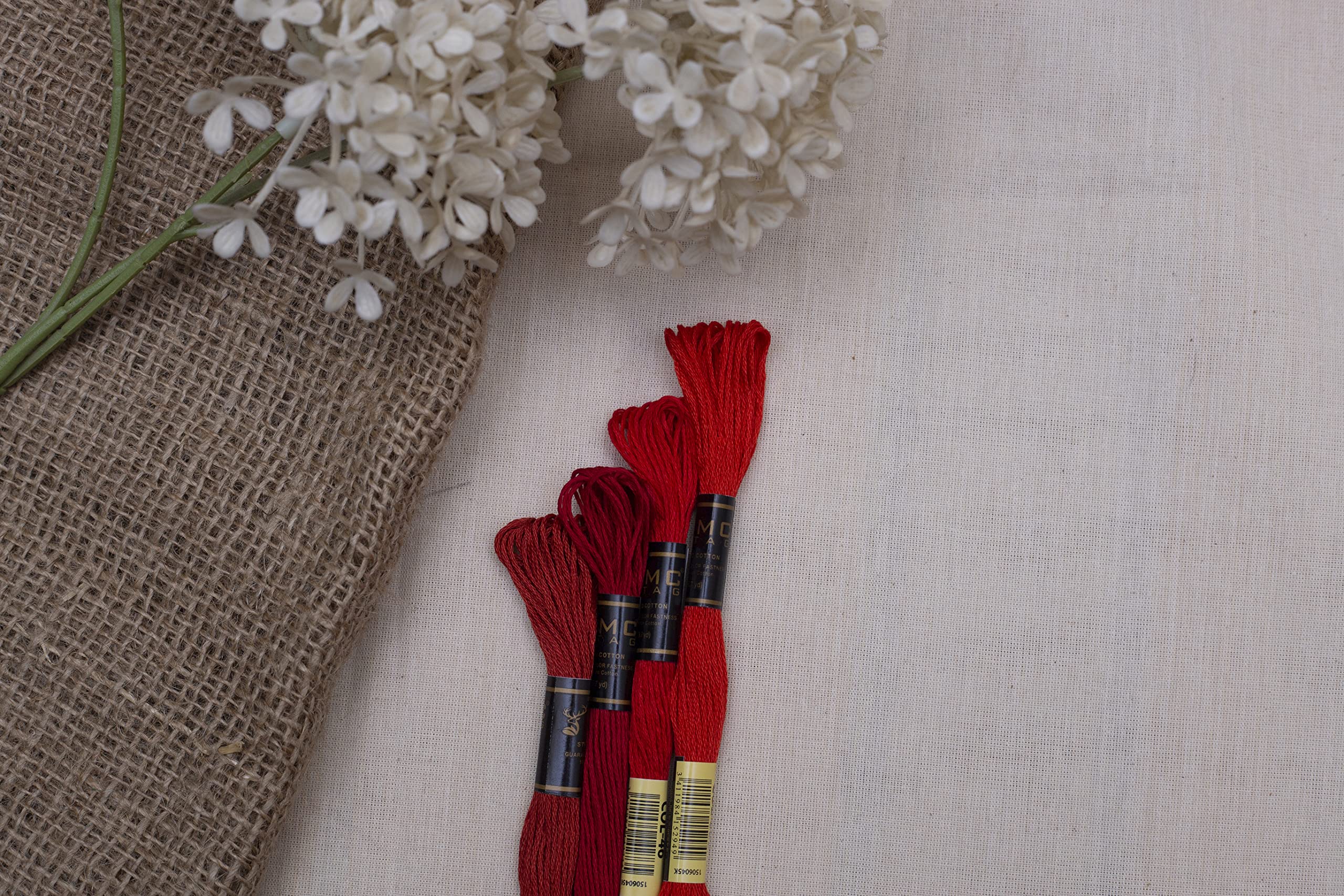 UMC STAG Pack of 12 Black Premium Embroidery Thread | 100% Egyptian Cotton Premium Skeins | Cross Stitch Embroidery Floss | Oeko TEX Certified Stranded Cotton | Ideal for Arts & Crafts (Black-12)