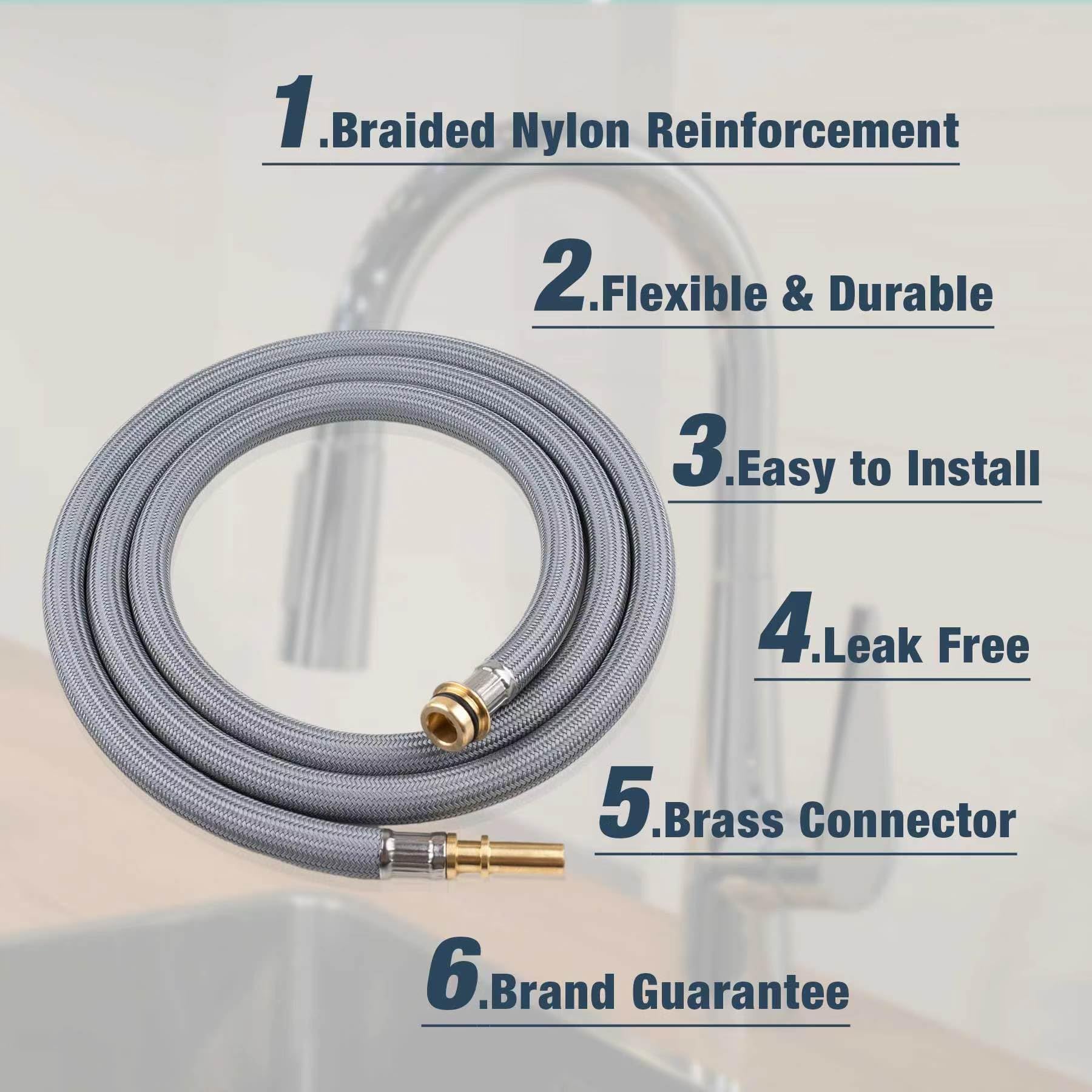 Kitchen Faucet Hose for Hansgrohe Replacement Parts 95507000, Pull out and Down Hose for Kitchen Faucet Sink Hose Attachment 95506000 for faucet Sprayer, 59inch
