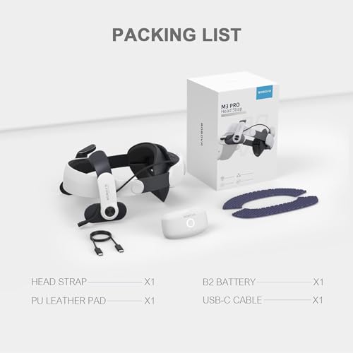 BOBOVR M3 Pro Battery Pack Head Strap Accessories, Compatible with Meta Quest 3/Quest 3S,Reduce Facial Stress,Magnetic Battery Swap Design