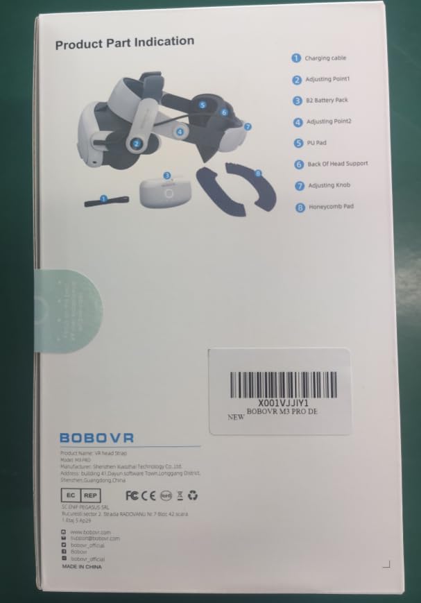 BOBOVR M3 Pro Battery Pack Head Strap Accessories, Compatible with Meta Quest 3/Quest 3S,Reduce Facial Stress,Magnetic Battery Swap Design
