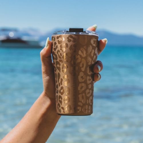 Blue Mate NAV Mini Vacuum Insulated Tumbler with Lid, Black Leopard, Stainless Steel Vacuum Insulated Construction Keeps Cold and Cold for Long Times, Prevents Spilling Even When Collapsed, Designed