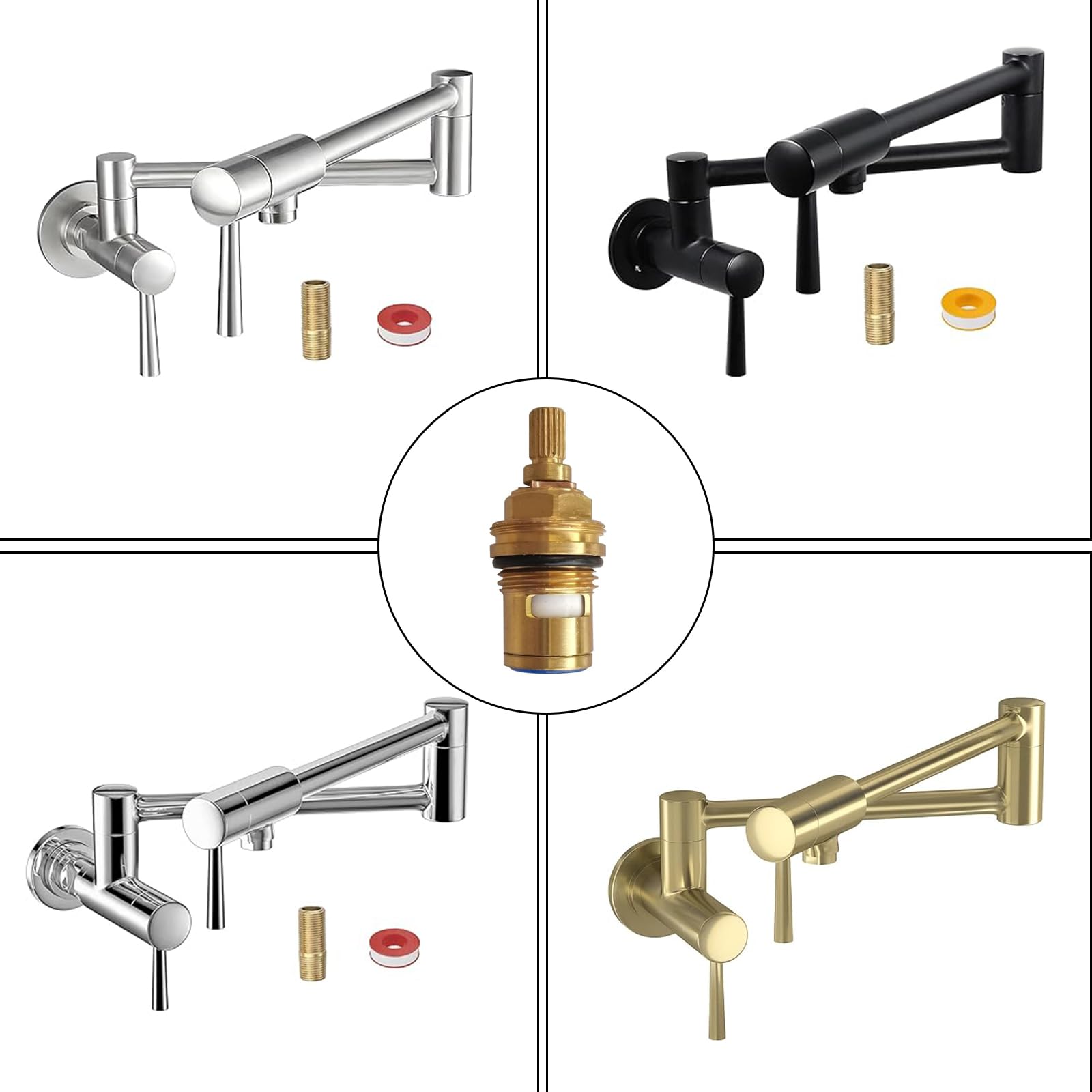 CWM Ceramic Cartridage Valve for Kitchen Pot Filler Faucet Brass Cartridge Replacement