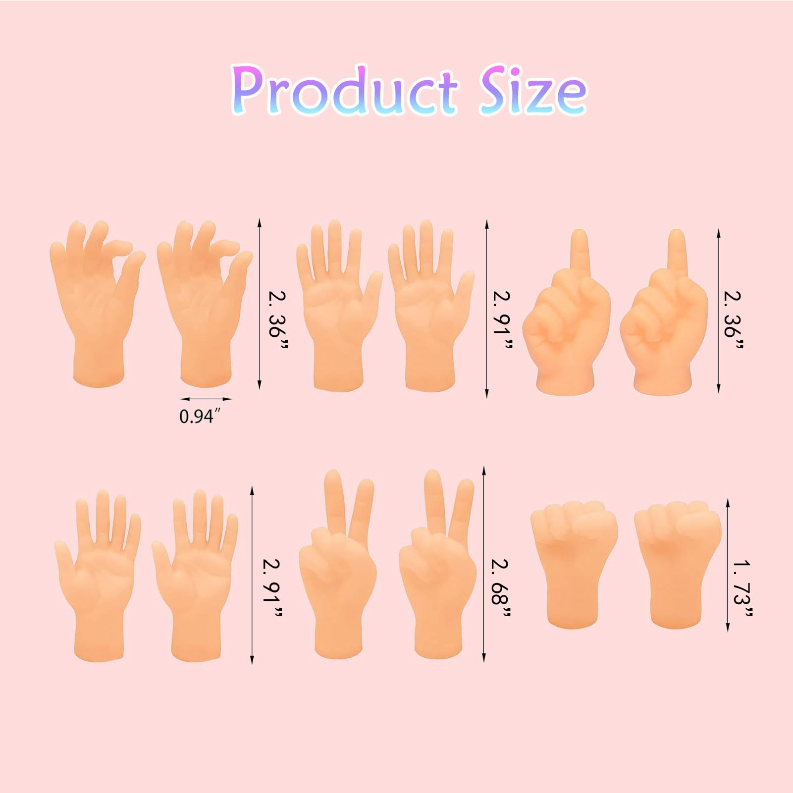 Tiny Hands,20Pcs Miniature Little Hands Realistic Design Funny Mini Hands for Fingers Gifts Prank Gag Party Favors