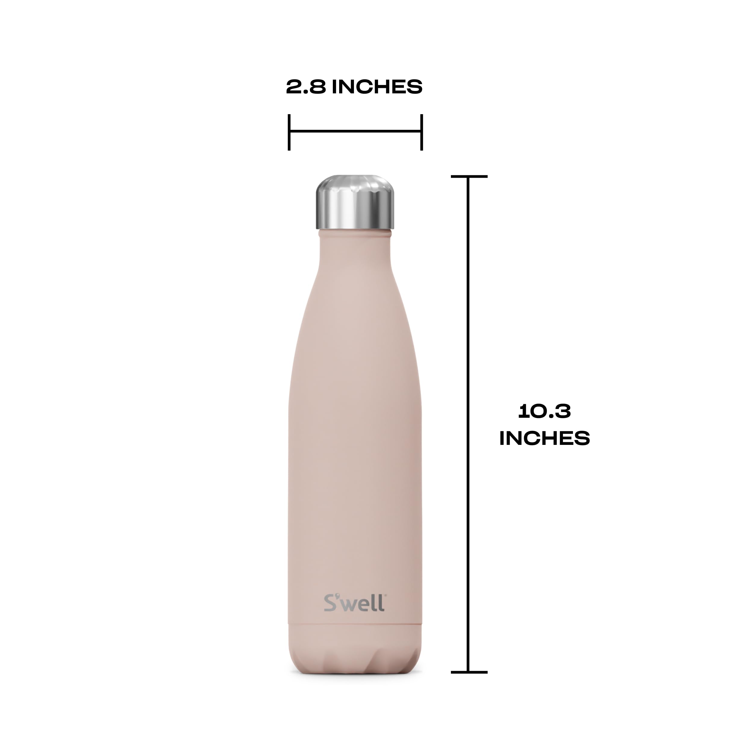 S'well Stainless Steel Water Bottle 17 Fl ounces Himalayan Salt Triple-Layered Vacuum-Insulated Containers Keeps Drinks Cold for 36 Hours and Hot for 18 BPA-Free Perfect for On the Go
