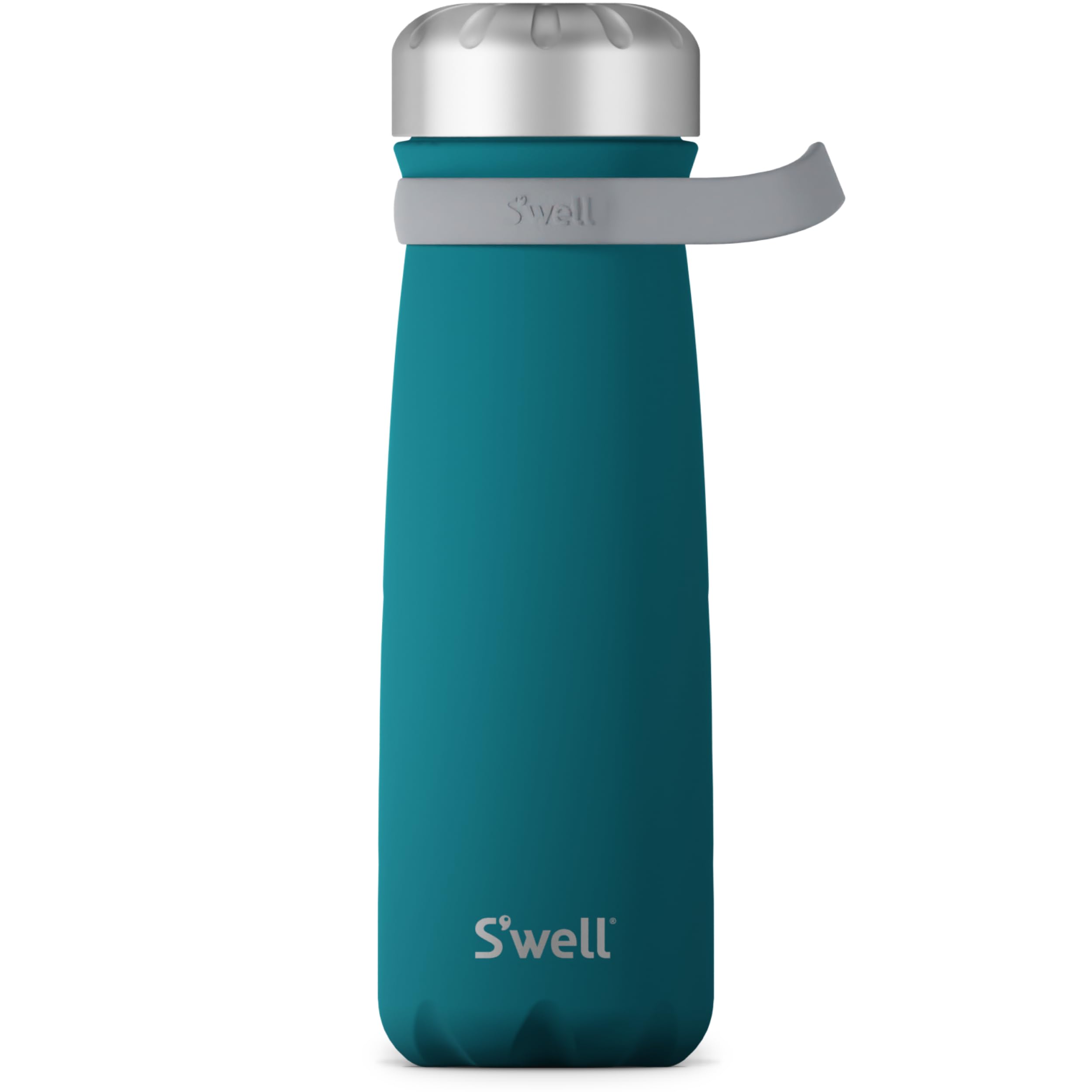S'well Stainless Steel Traveler With Handle, 24oz, Peacock Blue, Triple Layered Vacuum Insulated Containers Keeps Drinks Cold for 40 Hours and Hot for 16, BPA Free, Easy Carrying On the Go