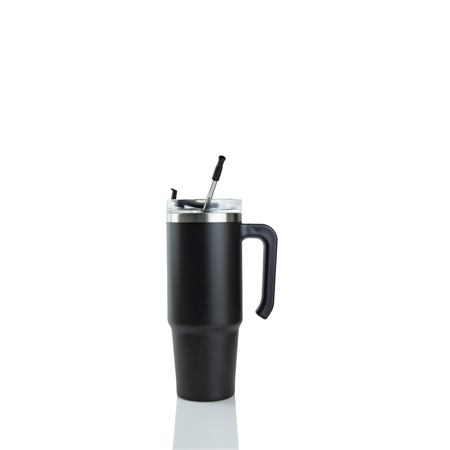 Hogg 30oz Grippy Tumbler with Removable Handle, Lid, and Stainless Steel Straw, DIY, Customizable, Double Wall Insulated Tumblers (Black)