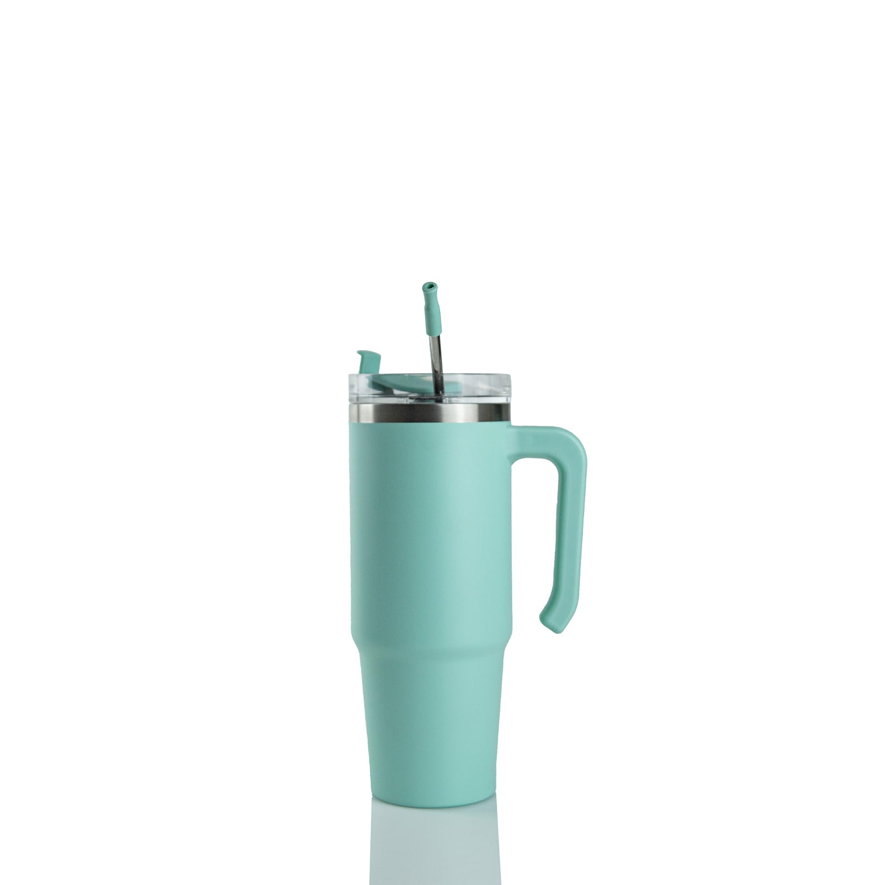 Hogg 30oz Grippy Tumbler with Removable Handle, Lid, and Stainless Steel Straw, DIY, Customizable, Double Wall Insulated Tumblers (Mint)