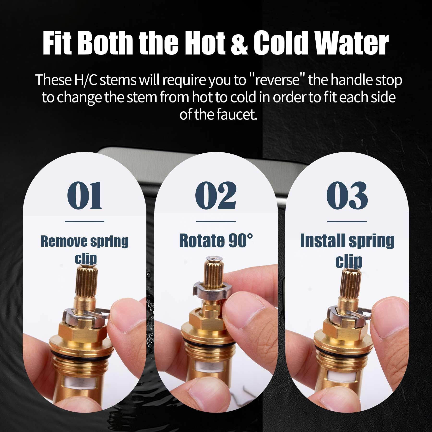 Shower Faucet Cartridge Fit Kohler Shower Valve Cartridge Replacement, Ceramic Valve Cartridge Compatible with Gp77006-Rp 2-Handle Faucet, Cold