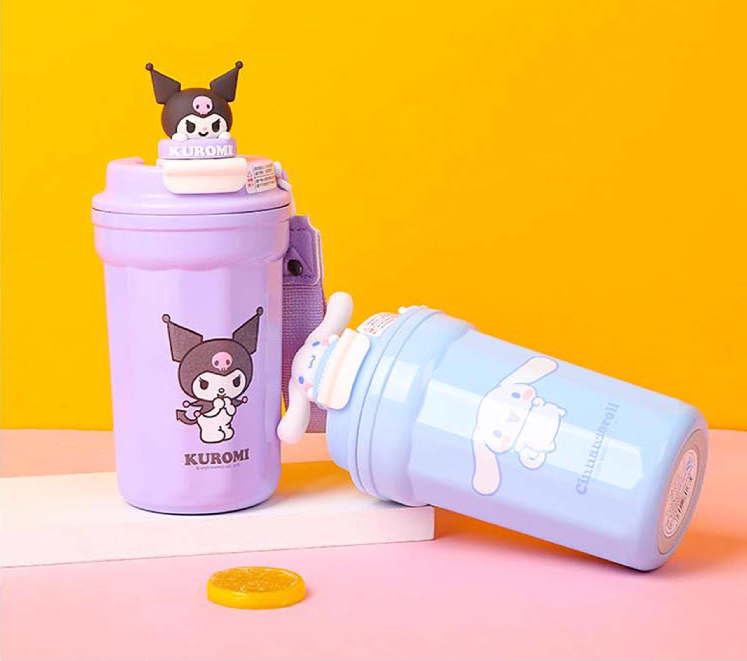 Everyday Delights Kuromi Tumbler with Cover & Strap 480ml