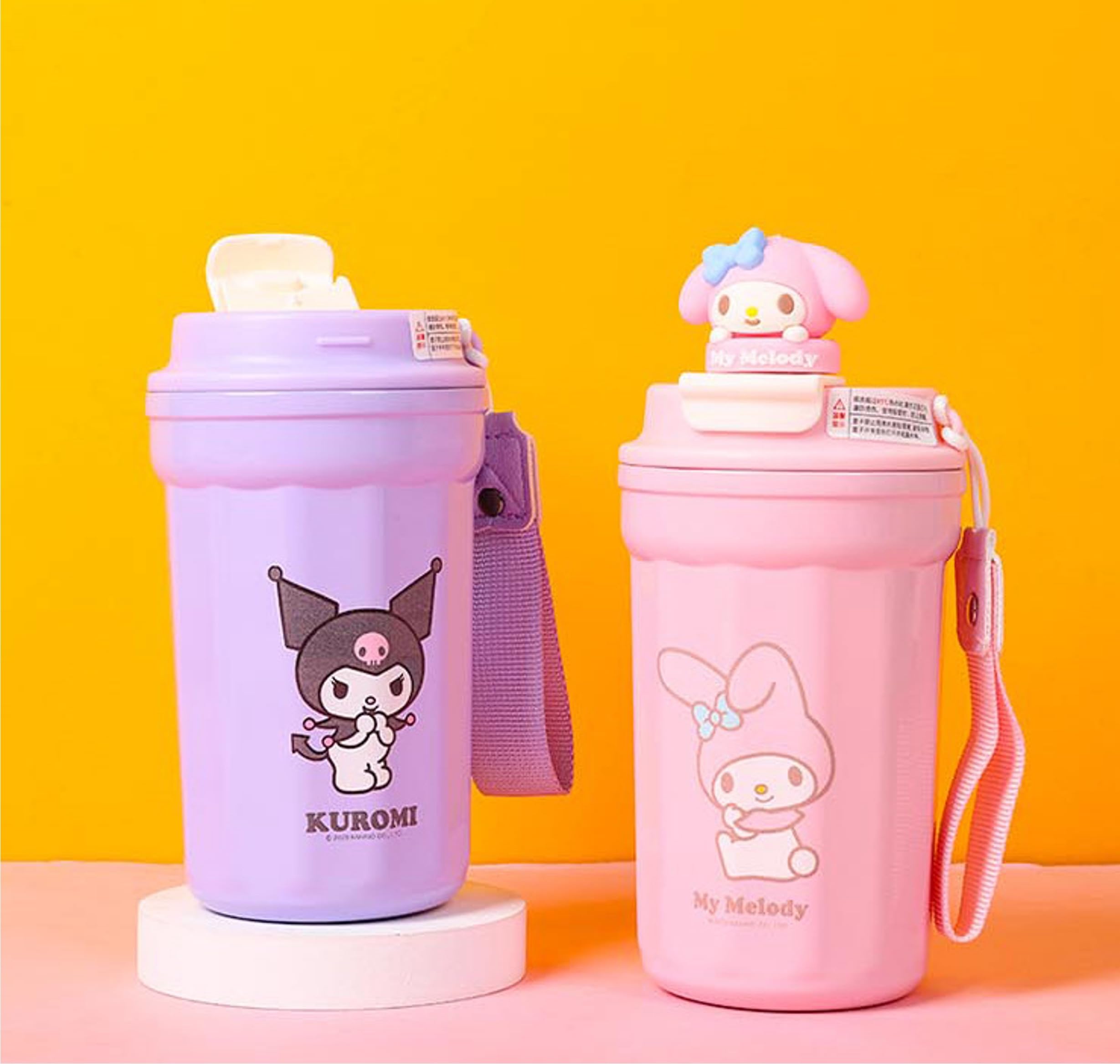 Everyday Delights Kuromi Tumbler with Cover & Strap 480ml