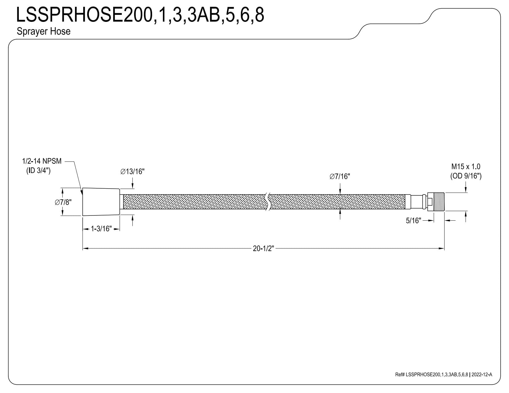 Kingston Brass LSSPRHOSE205 Faucet-Spray-Hoses, Oil Rubbed Bronze